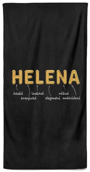 Osuška Ženská jména – GOLD (Jméno: Helena, Velikost osušky: 100x170cm)