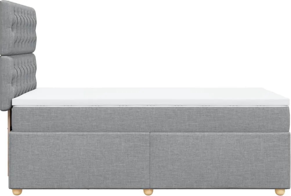 Box spring postel s matrací světle šedý 100 x 200 cm textil 3291198