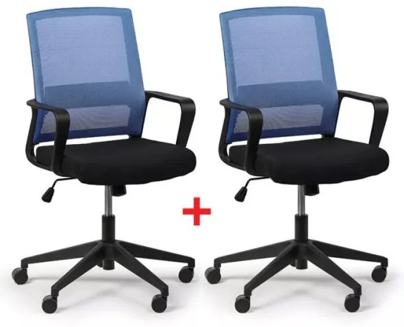 Kancelářská židle LOW 1+1 ZDARMA, modrá