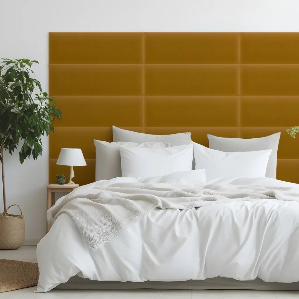 Sametový čalouněný panel - Obdélník - 80x20cm Farba: Medově žlutá