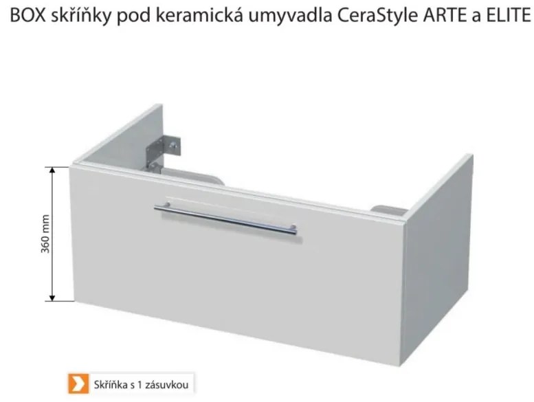 Intedoor skříňka s umyvadlem, 1 zásuvka, Box Arte 100 1Z Varianta: A4536 Oriental White MAT