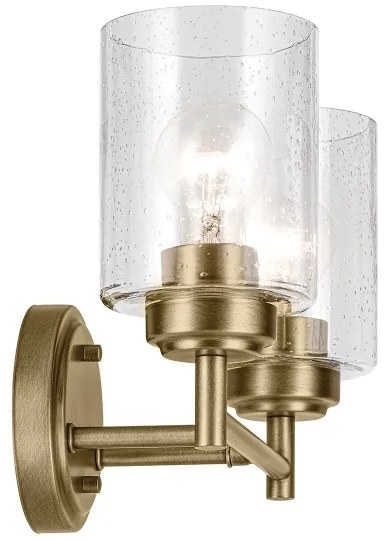Kichler KL-WINSLOW-2W-NBR - Nástěnná lampa WINSLOW 2xE27/60W/230V mosaz