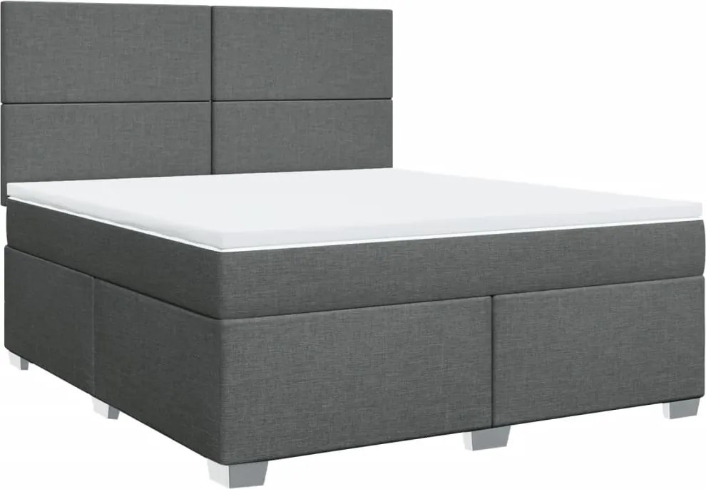 Box spring postel s matrací tmavě šedá 180x200 cm textil 3290561