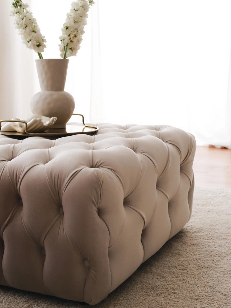 Atelier del Sofa Taburet Chester - Cream, Krémová