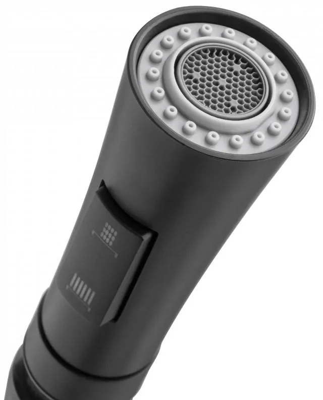 Erga Zefir, vysoká dřezová baterie s elastickým ramenem h-430, černá matná, ERG-YKA-BZ.ZEFIR-BLK