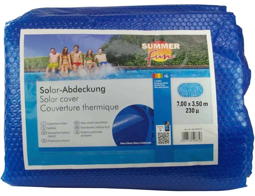 428933 Summer Fun Letní solární plachta na bazén oválná 700 x 350 cm PE modrá