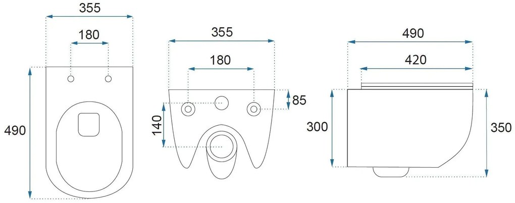 Závěsná WC mísa se SoftClose sedátkem REA Mini Carlo Tornado NFQ, černá mat
