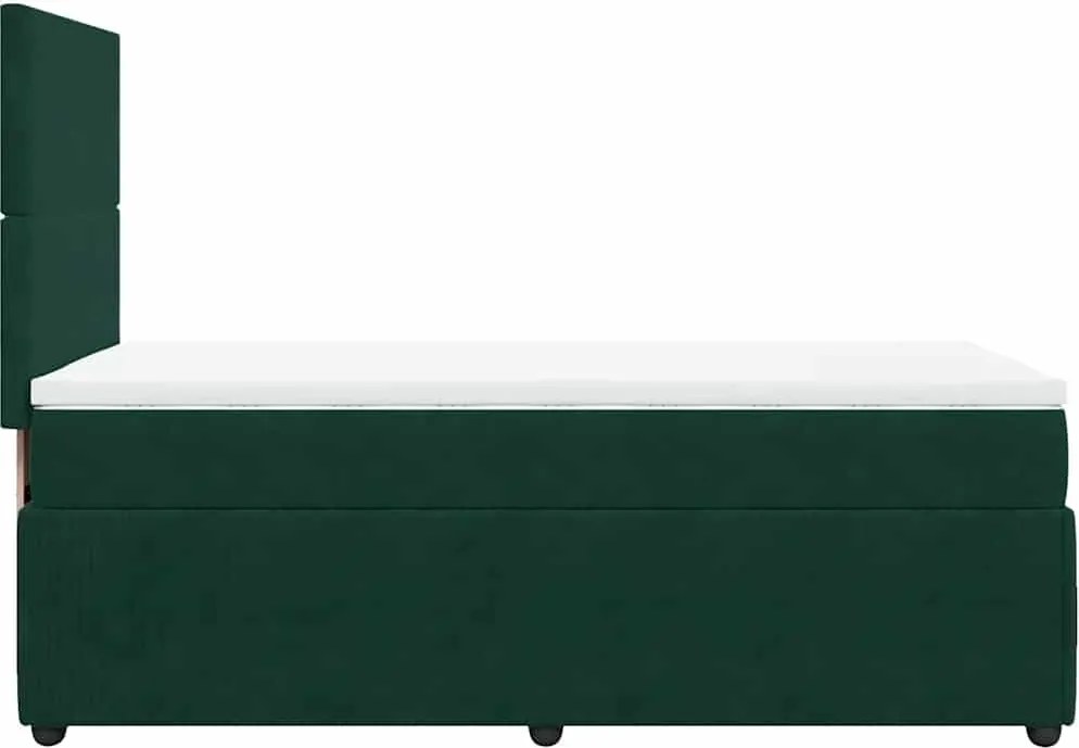 Box spring postel s matrací tmavě zelená 80 x 200 cm samet 3294487