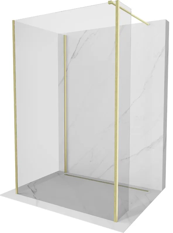 Mexen Kioto sprchová stěna Walk-in 120 x 115 x 40 cm, transparentní, zlatá kartáčovaná - 800-120-115-221-55-00-040