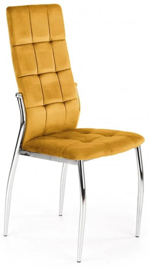 Jídelní židle SAGAL – samet, více barev Zelená