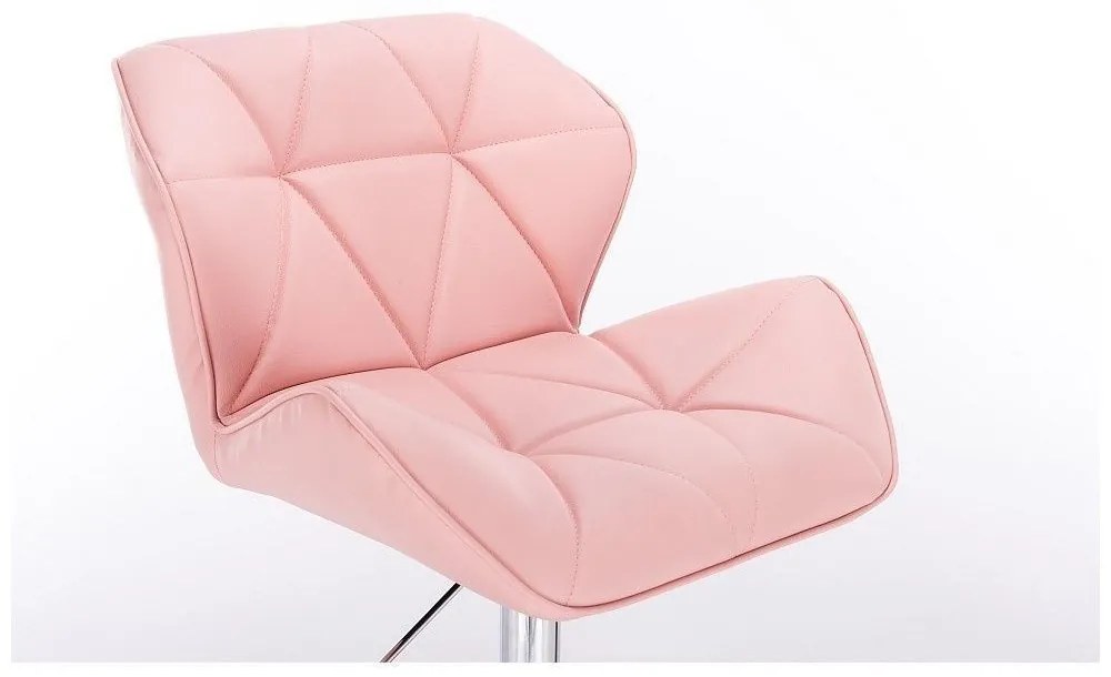 LuxuryForm DESIGN Barová židle MILANO na černé kulaté podstavě - růžová
