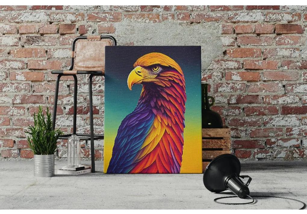 Obraz na plátně - Colorful Eagle (Barevný orel) FeelHappy.cz Velikost obrazu: 80 x 120 cm