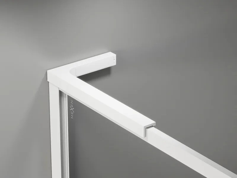 Mexen Kioto-F L, sprchová zástěna s rámem 70 x 202 cm, 8 mm čiré sklo, bílý profil, 800-070-174-20-00