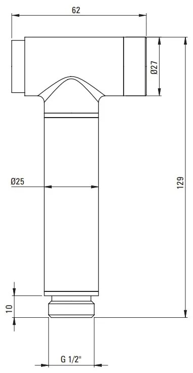 Deante příslušenství, ruční bidetová hlavice z mosazi, grafitová, DEA-XDCA7STA1