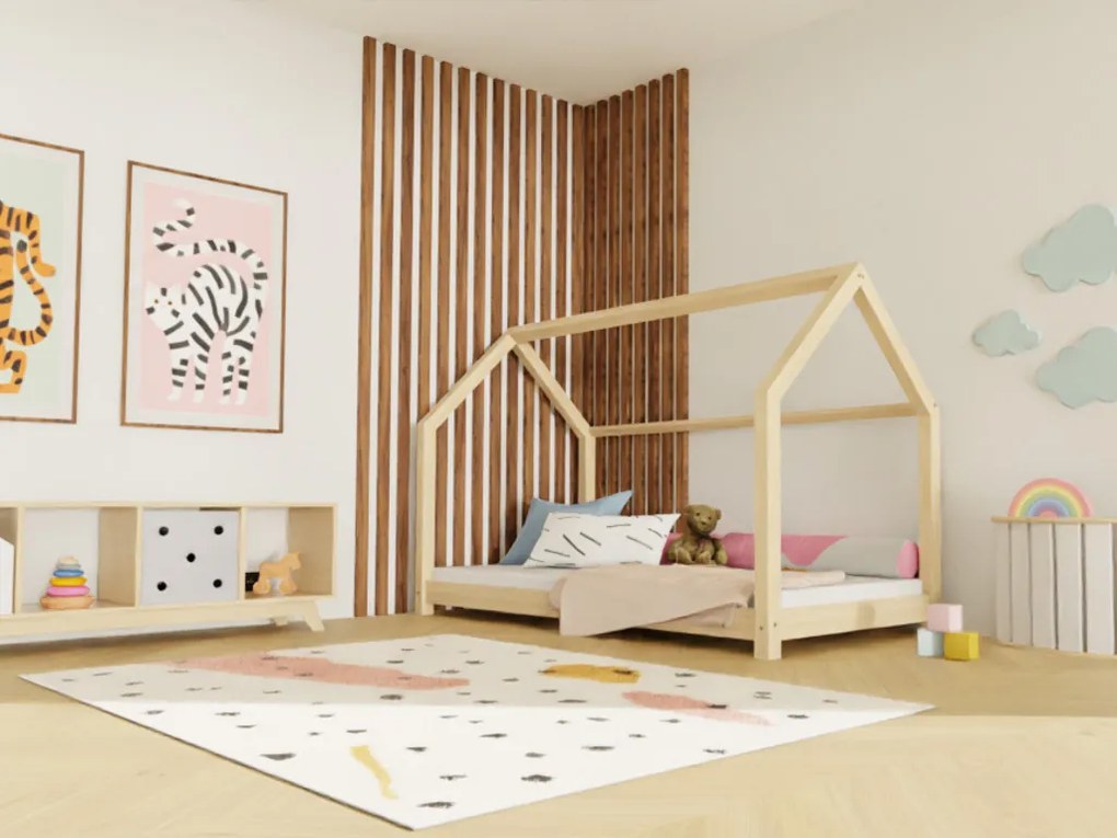 Benlemi Dětská postel domeček TERY Zvolte barvu: Béžová, Zvolte rozměr: 80x160 cm