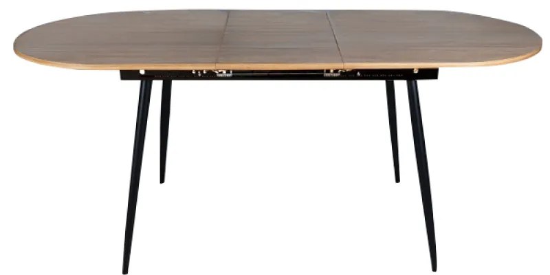 Jídelní stůl TAMERON rozkládací 150-190x80 cm, MDF lamino dub, kov černý matný lak