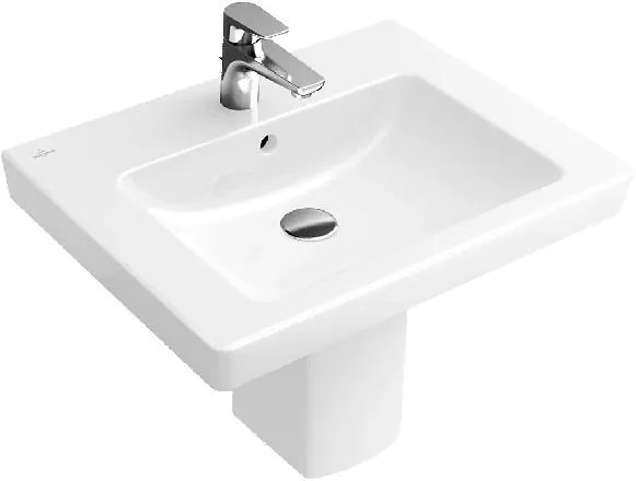 Villeroy & Boch Subway 2.0 - Umyvadlo 60x47 cm, s přepadem, s otvorem pro baterii, alpská bílá 71136001
