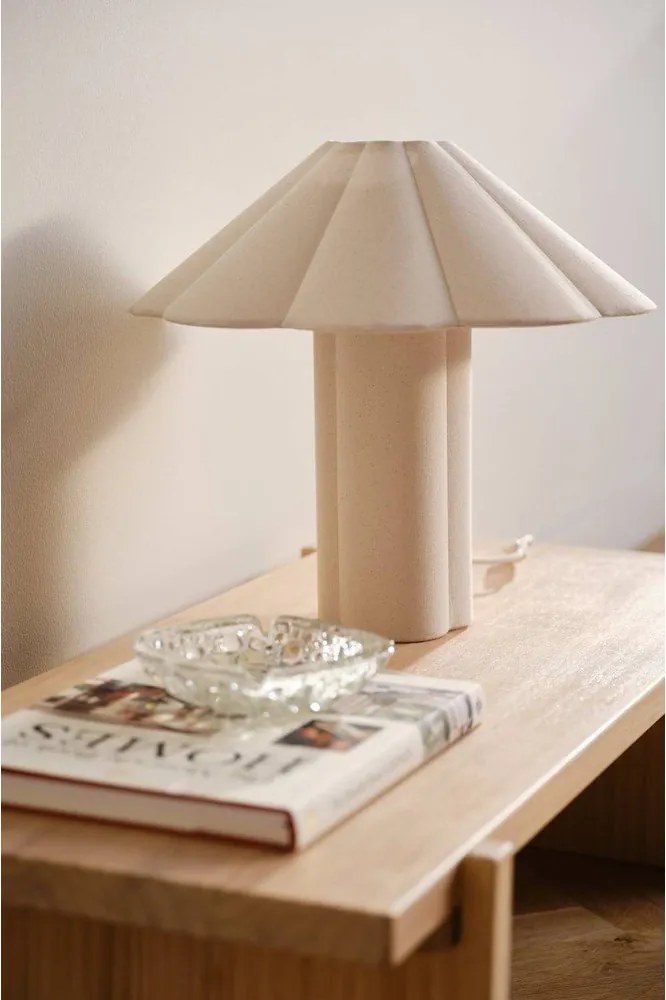 Krémová lněná stolní lampa (výška 38 cm) Gerd – Jotex