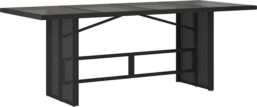 7dílný zahradní bistro set s poduškami černý polyratan 3276996