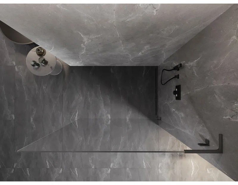 Mexen, Mexen Lunar L sprchová stěna pravá 100 x 200 cm, průhledná 8 mm, pistolový kov - 830L-100-000-95-00-P