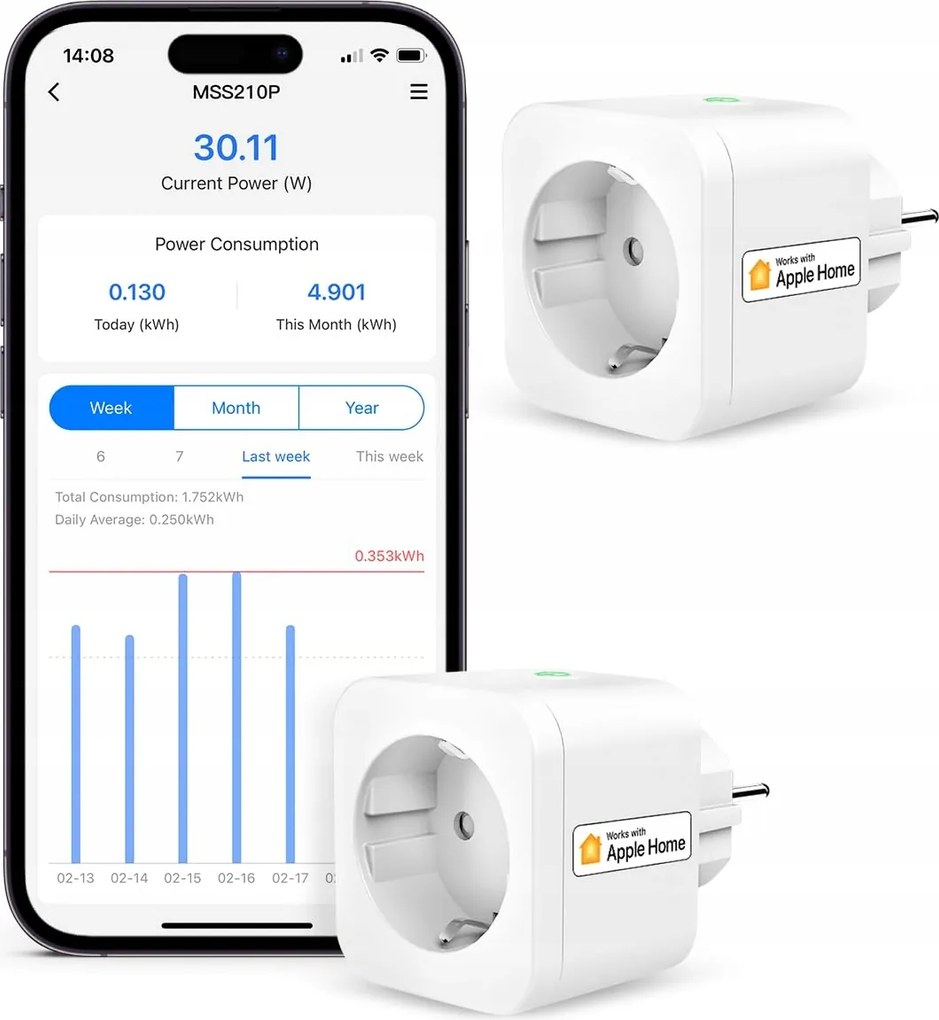 Zásuvka Refoss MSS210P 2 pack HomeKit Google Home