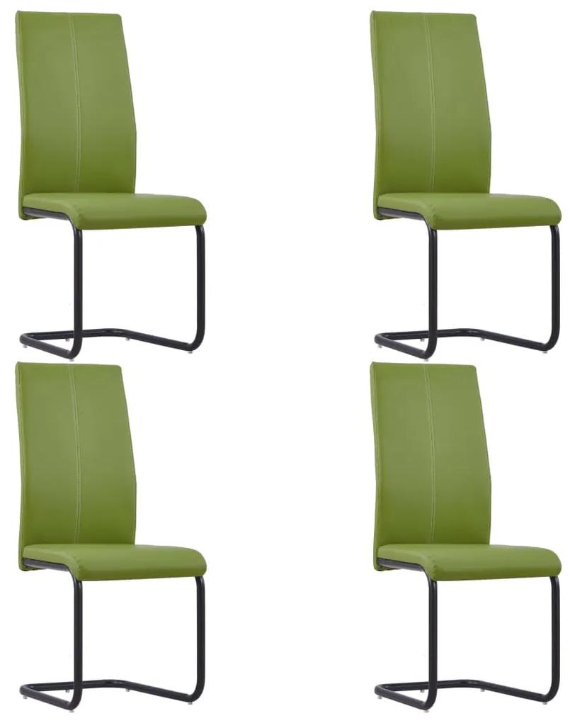 281770 vidaXL Konzolové jídelní židle 4 ks zelené umělá kůže