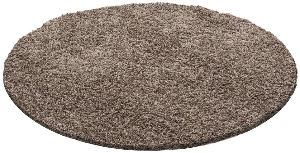Vopi | Kusový koberec Life Shaggy 1500 mocca - Kulatý 120 cm průměr