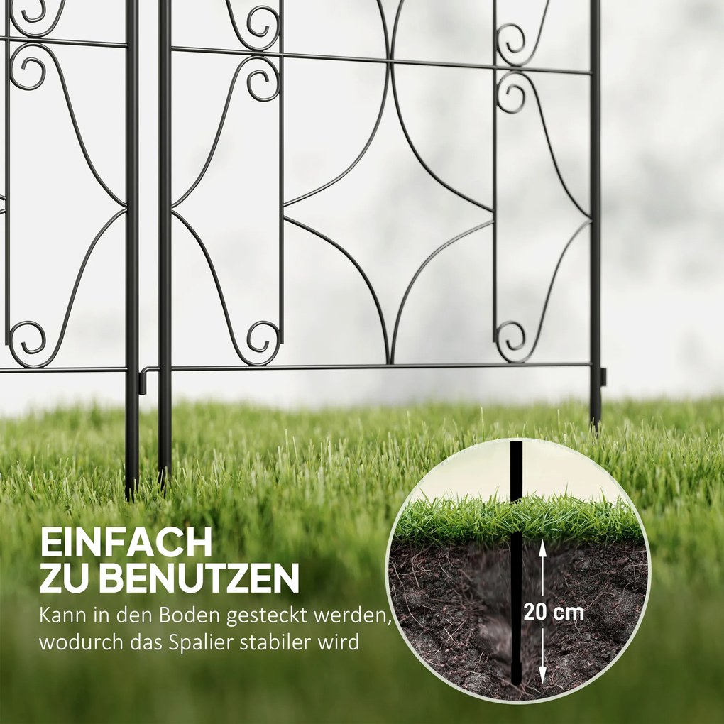 Outsunny Kovová mřížka sada 2 nerezových podpěr pro popínavé rostliny 50x150 cm černá
