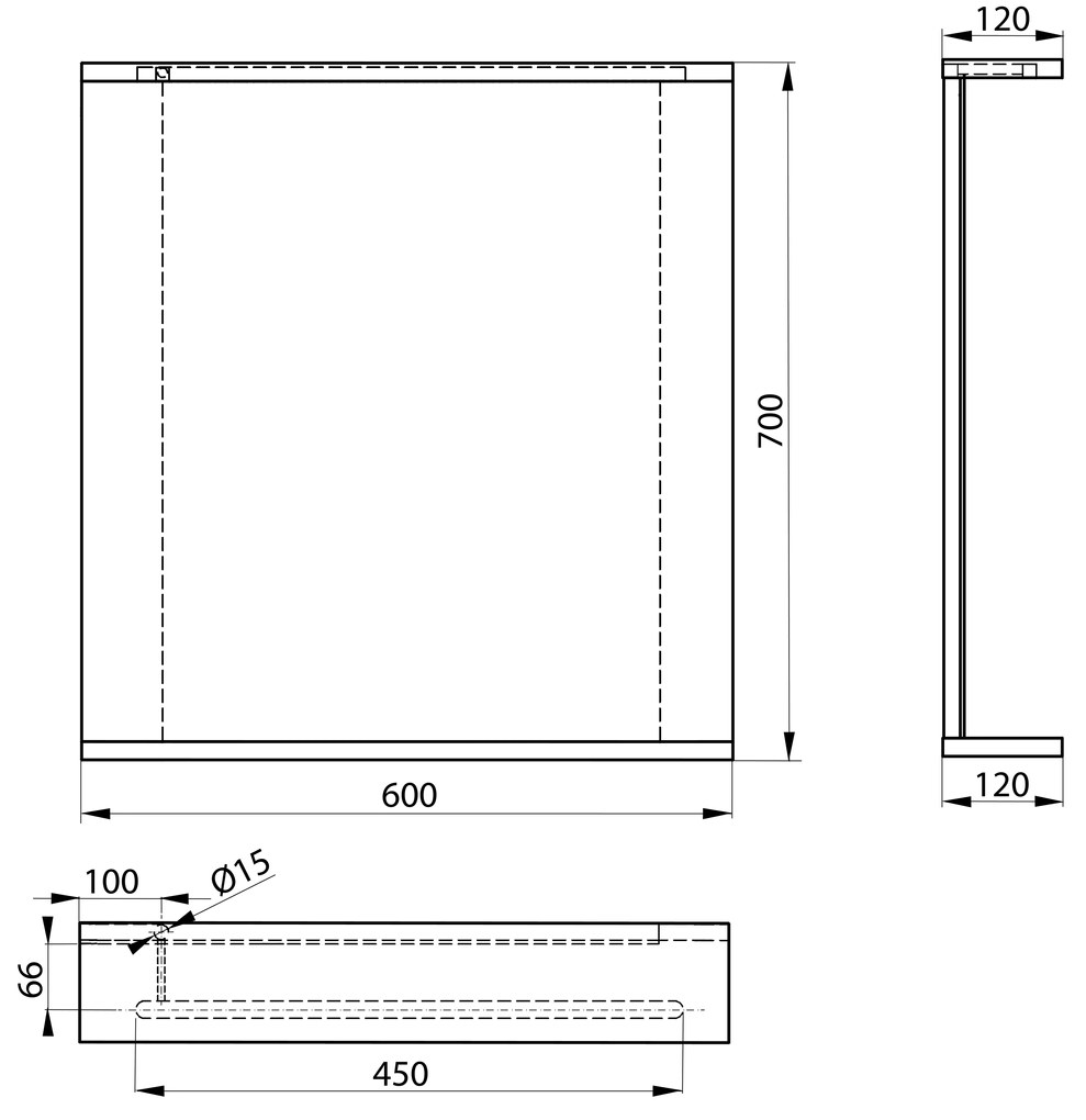 Aqualine KORIN zrcadlo s LED osvětlením 60x70x12cm