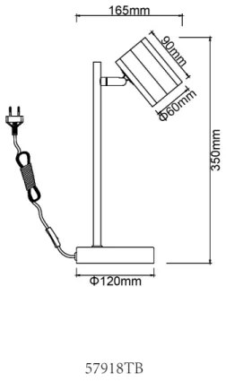 Globo 57918TB - Stolní lampa JAMES 1xGU10/5W/230V černá