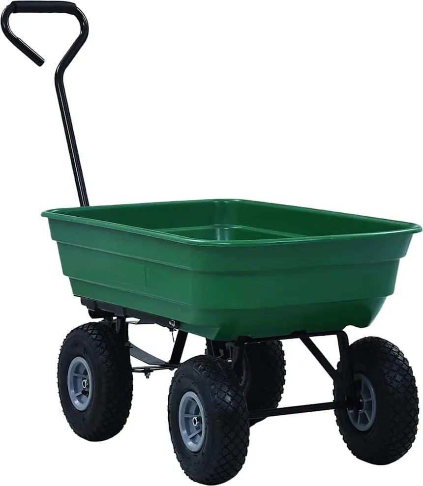 Zahradní sklápěcí ruční vozík 300 kg 75 l zelený 145507