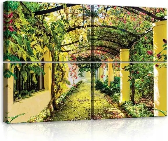 Obraz 120x80 Pergola alej zeleň léto slunce stezka příroda klid