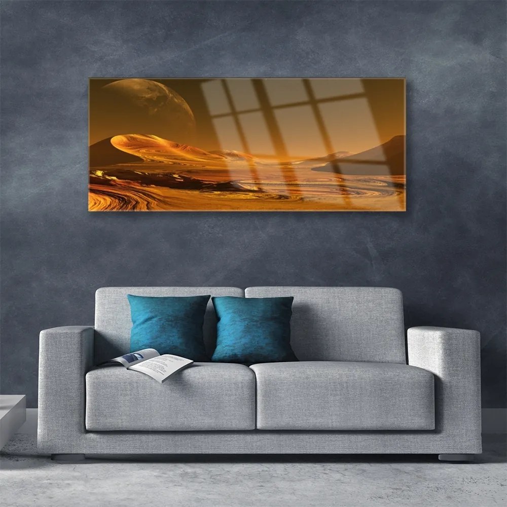 akrylový obraz Poušť Vesmír Krajina 125x50 cm