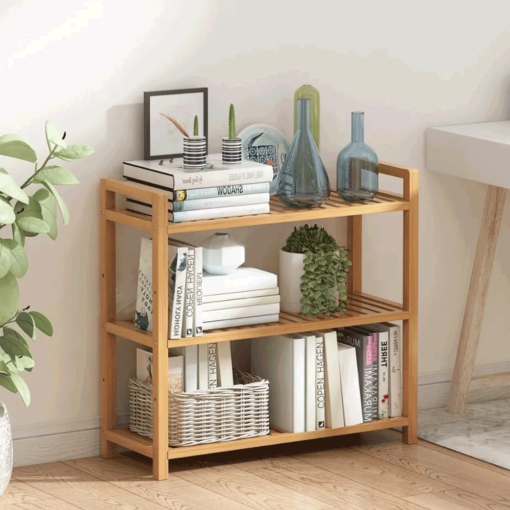 3-policový regál, přírodní bambus, FIORE TYP 1