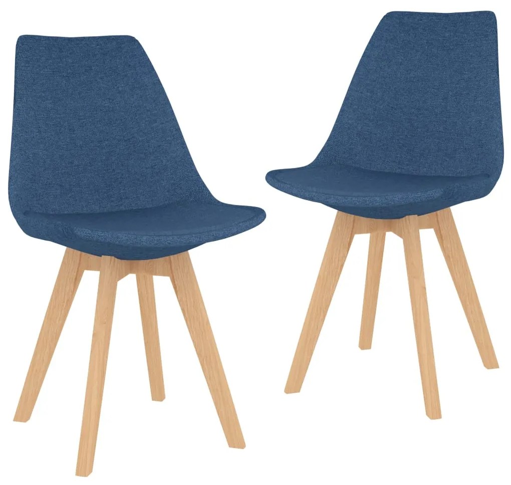 324161 vidaXL Jídelní židle 2 ks modré textil
