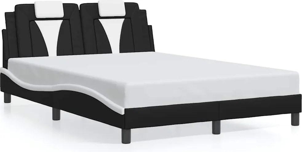 Rám postele Viana bez matrace černý a bílý 140 x 200 cm umělá kůže 3208101