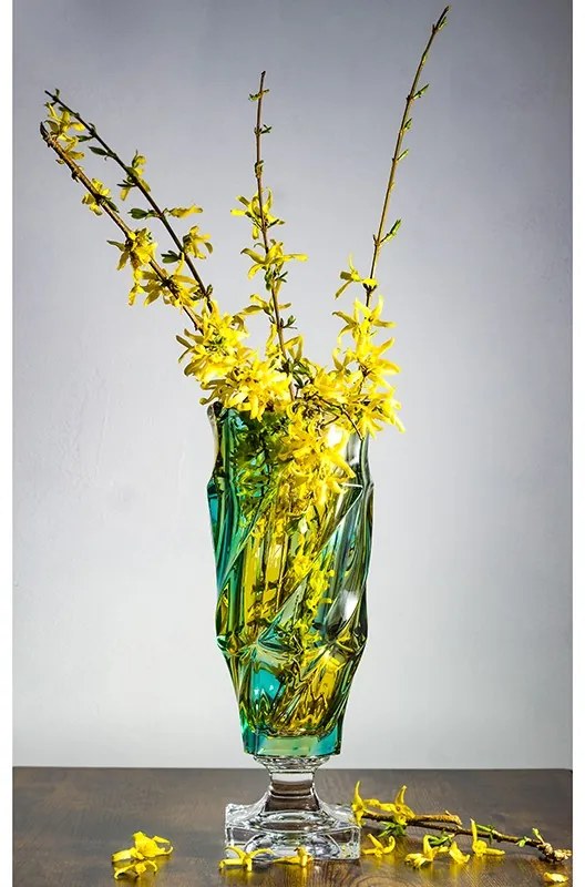 KŘISTÁLOVÁ VÁZA BOHEMIA FLAMENCO LEMON 380MM