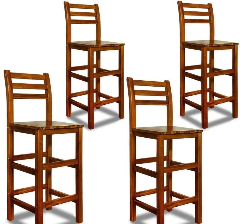 Barová židle z akátového dřeva 4ks D1777 Dekorhome