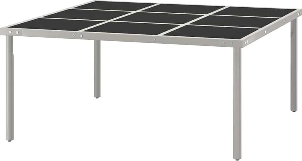 Zahradní jídelní stůl 170 x 170 x 74,5 cm sklo a ocel 313084