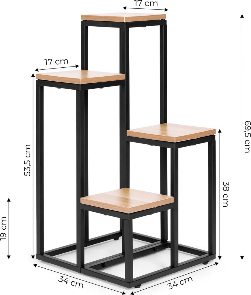 Stojan na květiny GEORGE světlý ořech