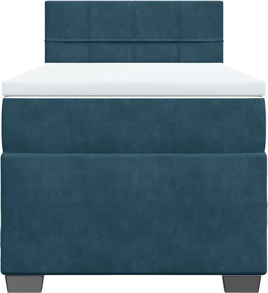 Box spring postel s matrací modrá 80 x 200 cm samet 3288466