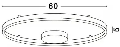 LED stmívatelné černé designové stropní svítidlo Hedra 60W