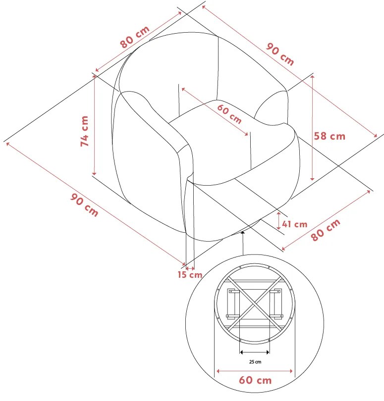 Rowico Home, Otočné a houpací křeslo DERMOT | světle béžová