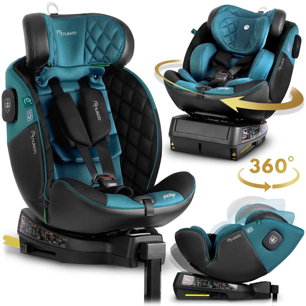 Dětská autosedačka Nukido Prestige Line černá-modrá 0-36 kg ISOFIX