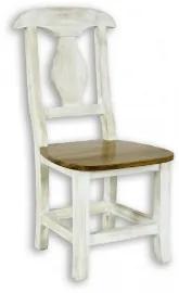 Jídelní židle z masivu 03 - výběr moření, 01Moření K03 - bílá patina, Moření sedáku K01 - světlá borovice