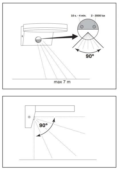 LED Venkovní nástěnné svítidlo se senzorem TESA LED/10W/230V IP54 černá