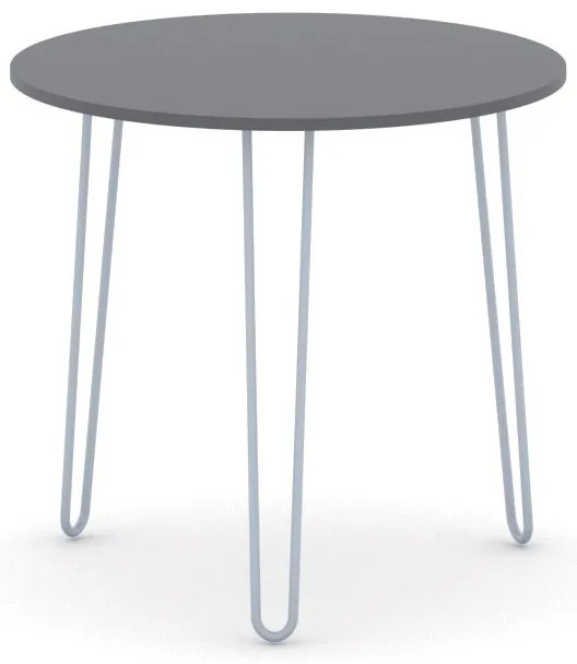 Kulatý jídelní stůl SPIDER, průměr 80 cm, šedostříbrná podnož, grafit