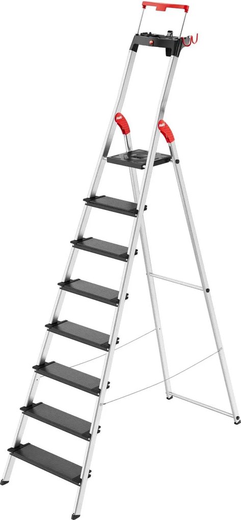 Hliníkové schůdky Hailo L100 Topline, 7+1 příčka, nosnost 150 kg, 8050-807