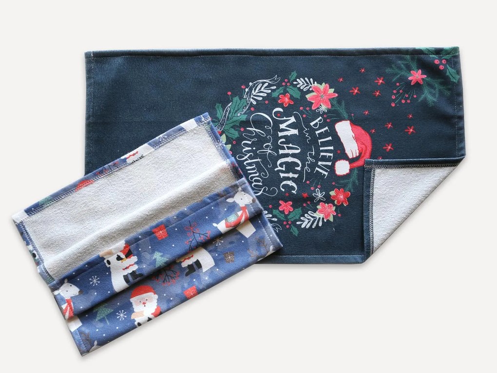 KUCHYŇSKÉ UTĚRKY MS HOME CHRISTMAS SADA 2 KS 38X60 CM VZOROVANÉ