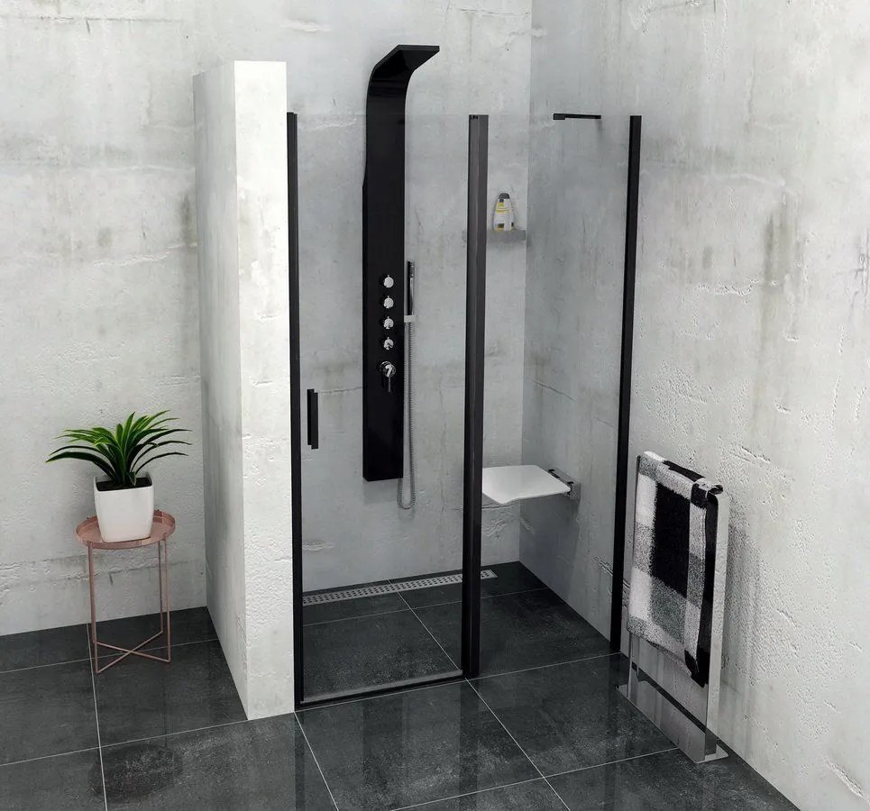 POLYSAN - ZOOM LINE BLACK sprchové dveře 1200mm, čiré sklo ZL1312B